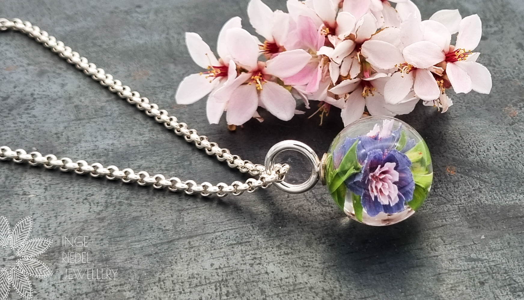 Flower Lace Sterling Silver Bail - Inge Riedel Jewellery